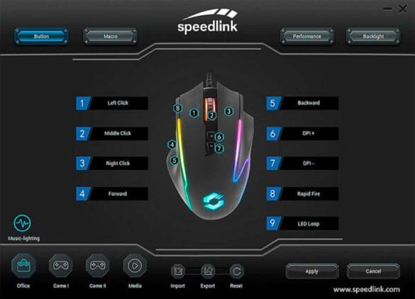 Speedlink DECUS NX RGB Gaming Maus - Gamers.at